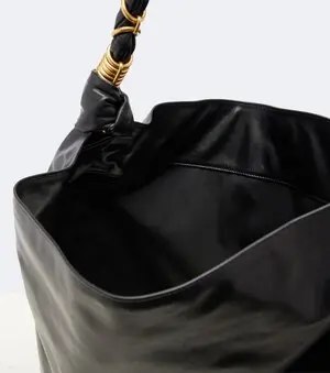 Saint Laurent Amalia Leather Shoulder Bag - Black