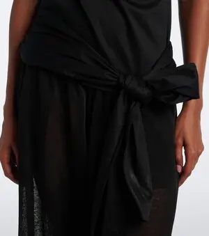 Proenza Schouler Asymmetric Cotton Jersey Top With Self-ties - Black