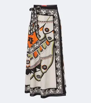 La DoubleJ Printed Cotton Muslin Wrap Skirt - Multicoloured