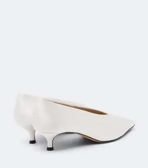 Le Monde Beryl Babouche Satin Pumps - White