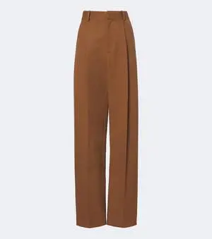 TOD'S Cotton Wide-leg Trousers - Brown