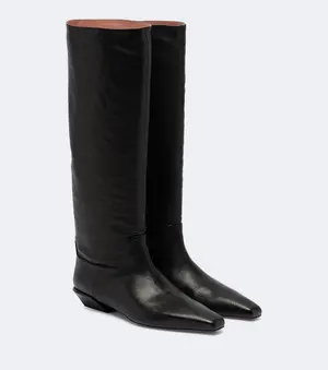 Paris Texas Bettina Leather Knee-high Boots - Black