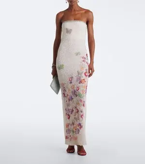 LA FUORI Embellished Bustier Gown