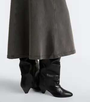 Isabel Marant Étoile Elita Draped Leather Knee-high Boots - Black