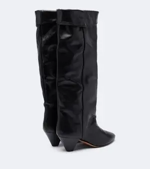 Isabel Marant Étoile Elita Draped Leather Knee-high Boots - Black