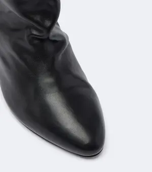 Isabel Marant Étoile Elita Draped Leather Knee-high Boots - Black