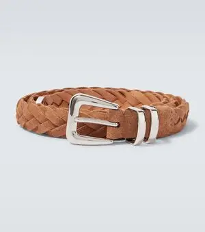 Brunello Cucinelli Braided Suede Belt - Brown