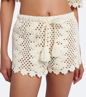 Posse Saskia Crochet Shorts - White