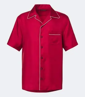 Dolce & Gabbana Silk Satin Bowling Shirt