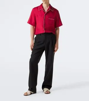Dolce & Gabbana Silk Satin Bowling Shirt