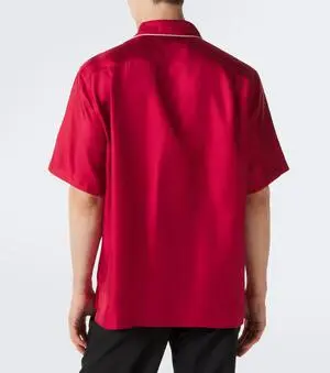 Dolce & Gabbana Silk Satin Bowling Shirt