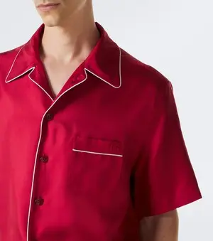 Dolce & Gabbana Silk Satin Bowling Shirt