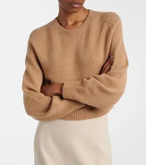 Khaite Masie Cropped Wool And Cashmere Sweater
