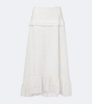 Ulla Johnson Violetta Broderie Anglaise Midi Skirt - White