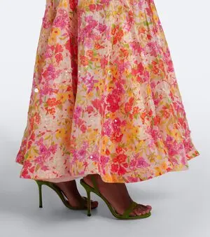LA FUORI Genevieve Floral Embellished Maxi Dress