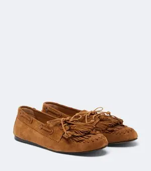 Isabel Marant Étoile Fersi Fringed Suede Boat Shoes - Brown