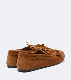 Isabel Marant Étoile Fersi Suede Boat Shoes With Fringe Detail - Brown