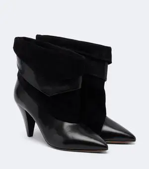 Isabel Marant Étoile Lyone Leather And Suede Ankle Boots - Black