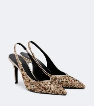 Isabel Marant Étoile Embellished Slingback Pumps - Gold