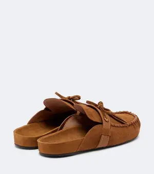 Isabel Marant Étoile Malvin Leather-trimmed Suede Mules
