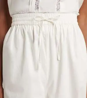Staud Renzo Embroidered Cotton Voile Pants