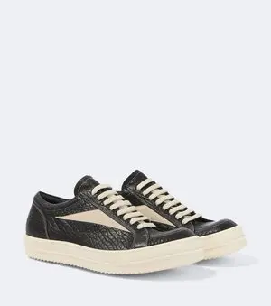 Rick Owens Suede-trimmed Leather Sneakers - Black
