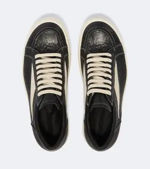 Rick Owens Suede-trimmed Leather Sneakers - Black