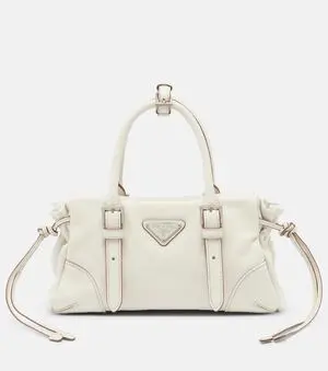 Prada Karin Small Leather Top-handle Bag - White