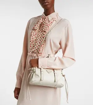 Prada Karin Small Leather Top-handle Bag - White