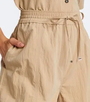 GANNI Ruffled Cotton-blend Wide-leg Pants