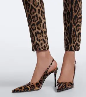 Dolce & Gabbana Leopard-print Leather Slingback Pumps