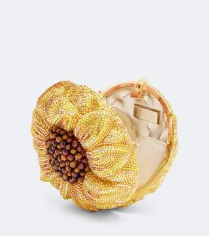 Judith Leiber Sunflower Soleil Embellished Clutch - Orange