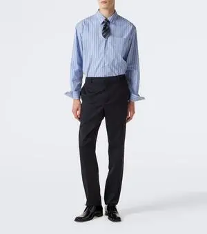 Saint Laurent Wool Gabardine Straight Pants