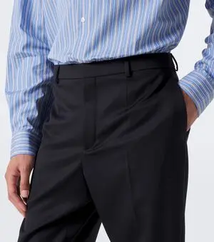 Saint Laurent Wool Gabardine Straight Pants