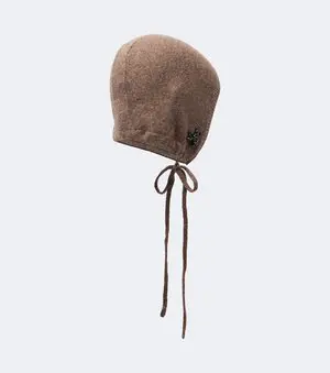 Simone Rocha Embellished Cashmere Hood - Brown