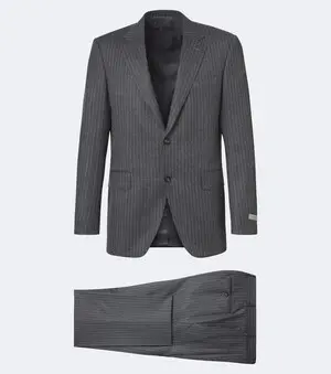 Canali Chalk Stripe Wool Suit - Grey