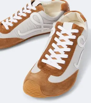 Loewe Ballet Runner 2.0 Suede-trimmed Sneakers - Brown