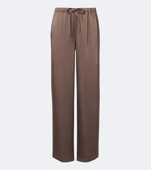 Vince Crêpe Wide-leg Pants - Brown