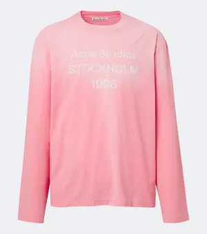 Acne Studios 1996 Logo Cotton-blend Jersey T-shirt - Pink
