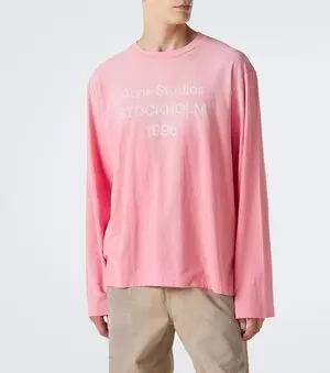 Acne Studios 1996 Logo Cotton-blend Jersey T-shirt - Pink