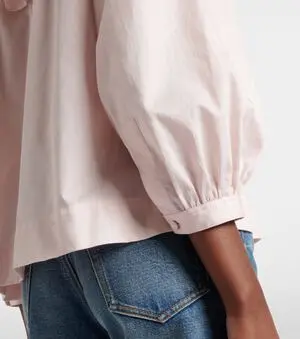 Chloé Ruffled Lace-trimmed Cotton Blouse