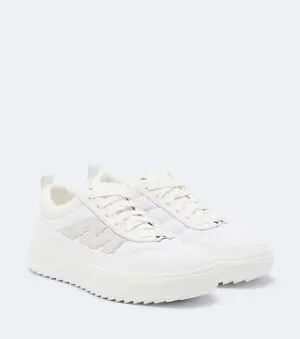 Moncler Altive Leather-trimmed Platform Sneakers - White