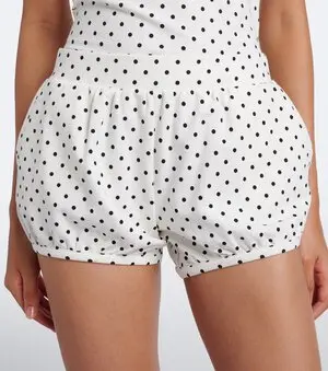 Posse Tommy Polka-dot Cotton-blend Jersey Shorts - White