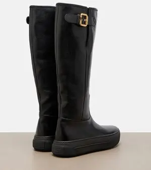 Chloé Delia Leather Knee-high Boots - Black