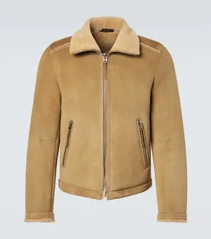 TOM FORD Shearling-trimmed Leather Jacket