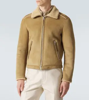 TOM FORD Shearling-trimmed Leather Jacket
