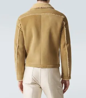 TOM FORD Shearling-trimmed Leather Jacket