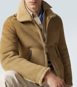 TOM FORD Shearling-trimmed Leather Jacket