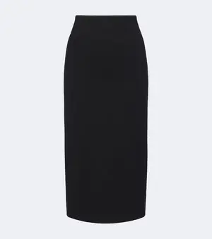 Max Mara Wool-blend Jersey Pencil Skirt - Black
