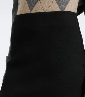 Max Mara Wool-blend Jersey Pencil Skirt - Black